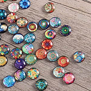 Dangle Earrings 200pcs Round Glass Mosaic Tiles Mixed Mosaic Glass Pieces for DIY Crafts Jewelry Making 10mm Bracelets Beads