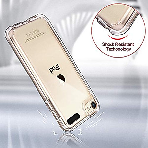 iPod Touch 7 Case Clear,IDWELL Touch 6 Touch 5 Case with 2 Screen Protectors, Clear Slim Soft TPU Bumper Hard Cover for iPod Touch 5/6/7th Generation (Latest Model,2019 Released), HD Clear
