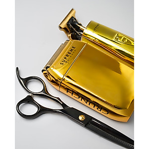 Supreme Trimmer 3-in-1 Barber Bundle | Pro Clipper, T-Shaper Trimmer & CRUNCH Foil Shaver | Professional Beard Trimmer Men’s Hair Clipper Kit | Gold