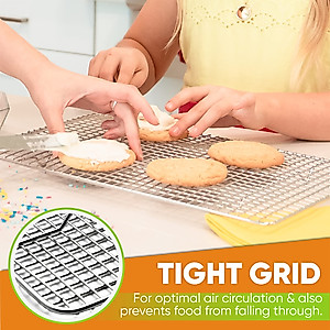 Oven Safe, Heavy Duty Stainless Steel Baking Rack & Cooling Rack, 10 x 15 inches Fits Jelly Roll Pan