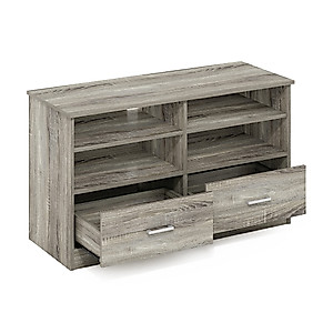 Furinno Jensen TV Stand with Drawer, French Oak, Large