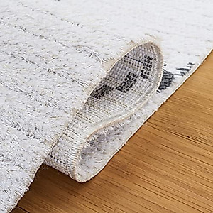 Safavieh Augustine Collection Area Rug - 8' x 10', Ivory & Grey, Moroccan Boho Trellis Fringe Design, Non-Shedding & Easy Care, Ideal for High Traffic Areas in Living Room, Bedroom (AGT850F)