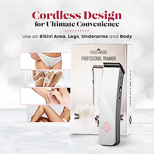 White Orchid Medi Spa Electric Hair Trimmer - Women's Cordless, Rechargeable, 3-Attachment Set for Facial Hair, Trimming, Travel, Shaving