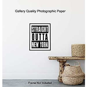 New York Poster - Gift for NY, NYC, Brooklyn Fan - Urban Graffiti Wall Art Decor, Home Decoration for Apartment, Office, Living Room, Bedroom, Bathroom - Contemporary Modern Street Art Picture Print