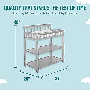 Dream On Me Ashton Changing Table, Steel Grey 34x20x40 Inch (Pack of 1)