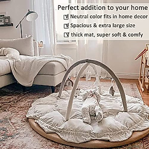 5-in-1 Thick & Plush Play Gym, Activity Gym & Play Mat, Cat Bed, Dog Bed, Convertible Stage-Based Developmental from Baby to Toddler, Ball Pit, Soft Plush Pet Bed, Pet Cushion, Balls are not Included