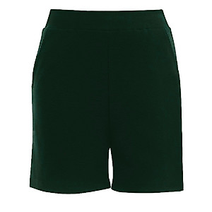 ECDAHICC Women's High Wasited Biker Shorts Ribbed Knitted Bodycon Short Leggings Knitwear (BG2,L)