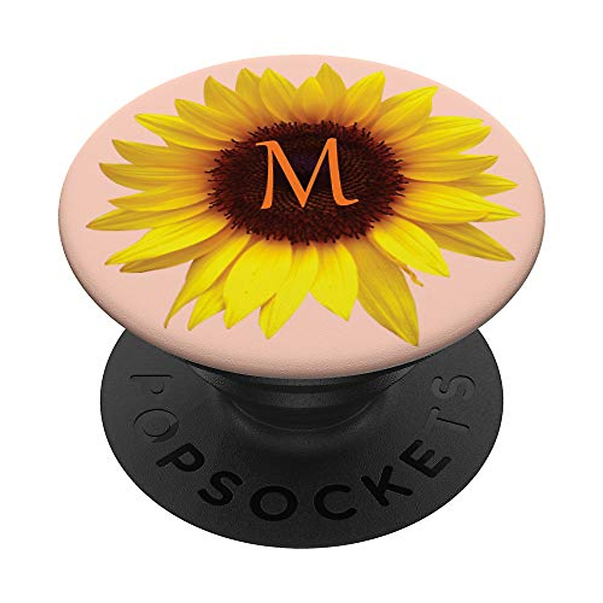 Letter M Initial Sunflower Monogram PopSockets Swappable PopGrip