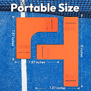 A11N Pickleball Court Marking Kit - Throw Down Markers with 33ft Long Tape Measure, Chalk and Carrying Bag, Neon Orange