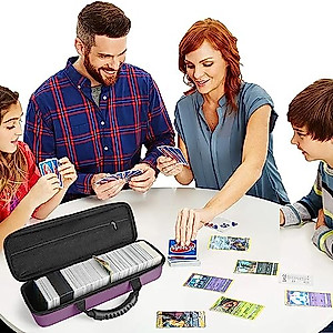CDBXPRG 1000 Trading Card Box for Several Games, Sports Card Travel Organizer, Purple Case