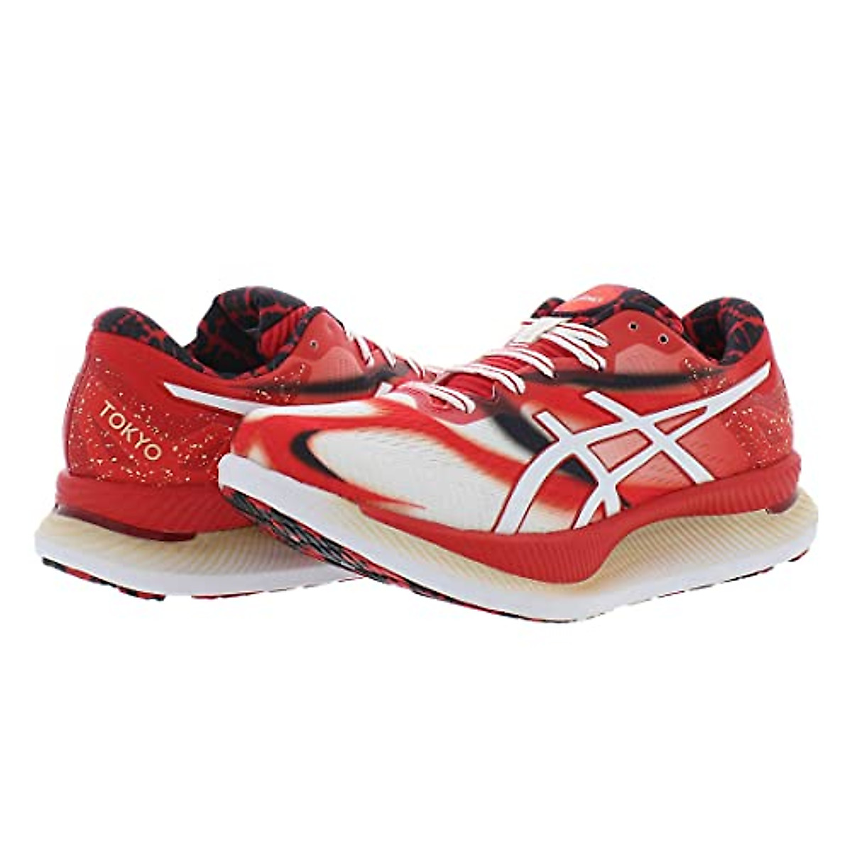 ASICS GlideRide Tokyo Womens Shoes Size 7, Color: White/Classic Red