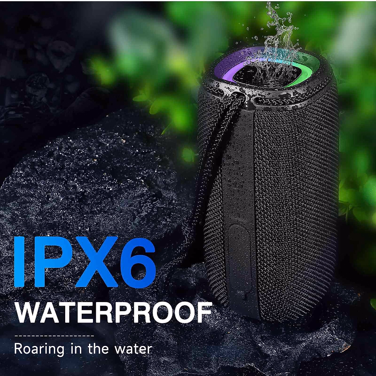 UrbanX Scorpio Series Bluetooth Speaker, IPX6 Waterproof Speakers HD Surround Sound with Punchy Bass, True Wireless Pairing, BT5.3, Portable Speaker for Blade V30 - Black