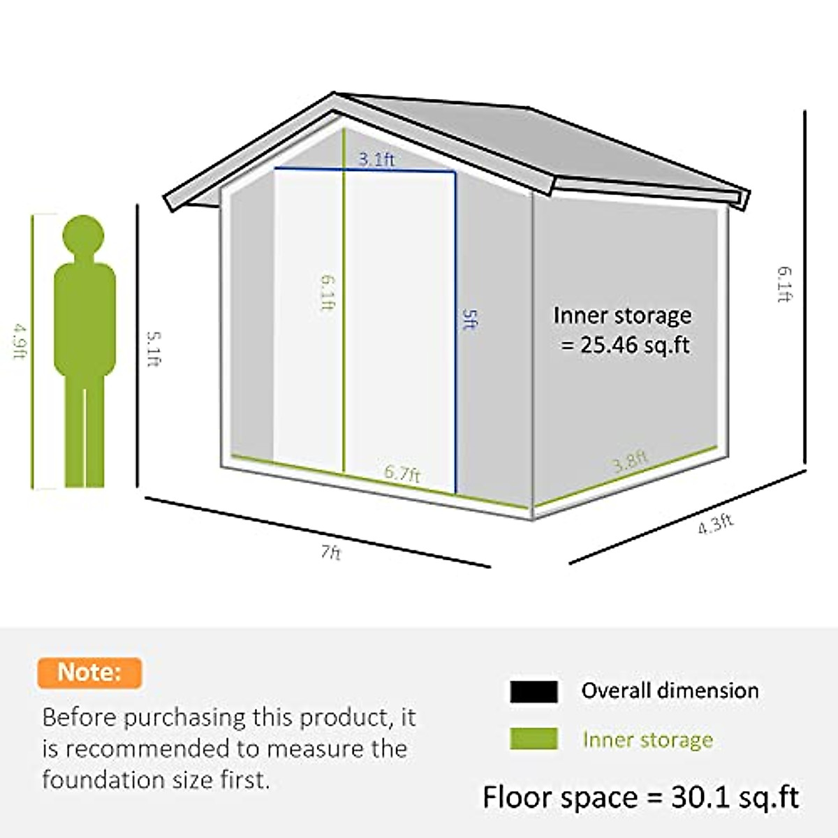 Outsunny 7' x 4' Steel Storage Shed Organizer, Garden Tool House with 4 Vents and 2 Easy Sliding Doors for Backyard, Patio, Garage, Lawn, Dark Grey