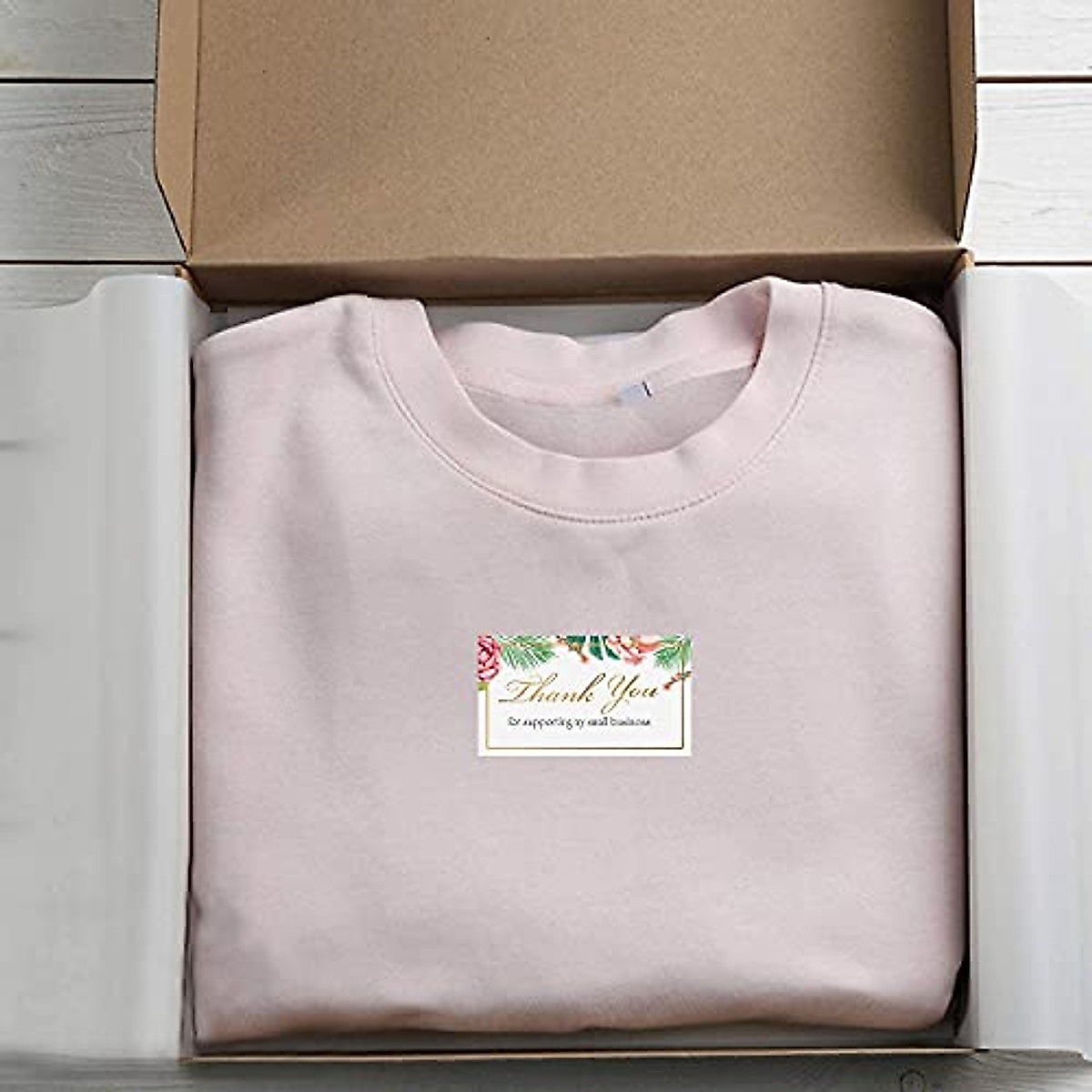 Thank You for Supporting My Small Business Cards (3.5 x 2 Inches - 100 Business Cards), Floral Thank You Note Cards for Online, Retail Store, Handmade Goods, Customer Package Inserts