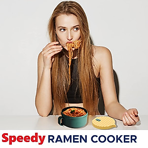 AI LOVE PEACE Microwave Ramen Soup Bowl - Instant Noodle Cooker for Dorm Room Essentials with Lid - Ramen Maker - Microwave Safe Bowls BPA Free Pefect College Gifts and Holiday Gifts