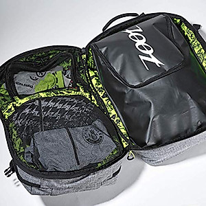 Zoot Ultra Tri Bag – Triathlon Transition Bag with Storage Compartments, Durable and Lightweight Backpack for Gym, Race Day, and Training, Grey