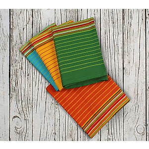 Gratico Kitchen Towels (20x28 Inches 12 Pack) Extra Large Premium Stripes Dish Towels for Kitchen Dish Cloths Highly Absorbent 100% Cotton Kitchen Hand Towels with Hanging Loop Tea Towels