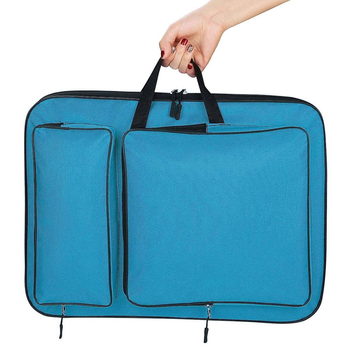 HAOZAIKEJI A3 Artist Portfolio Carry Case Bag Portable Waterproof Canvas Shoulder Bag Painting Pad Backpack for Sketching Painting Art Supplies with Shoulder Straps & Carry Handle