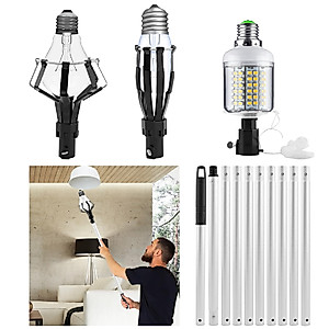 TLPCRKI 3-13FT Light Bulb Changer for High Ceilings, High Reach Light Bulb Changerwith Baskets and Suction Cup, Bulb Removal Tool for High Ceilings and Recessed Lights