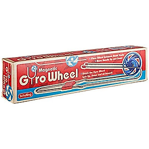 Schylling Magnetic Gyro Wheel - Retro Spinning Toy - Balancing and Mesmerizing Sensory Gadget for Kids and Adults - Ages 3 and Up - One Piece