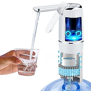 CoolWAY 5 Gallon Water Bottle Filter Electric Water Pump, Outdoor Filter, Portable Electric Water Dispenser Filter, Camping Gear Electric Water Filter (K080 Folding Water Pump + Outdoor Filter)