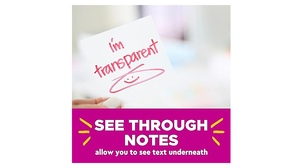 Post-it Transparent Notes: Clear Sticky Notes for Study & Crafts