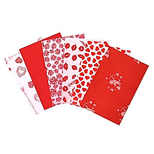 KINBOM 30sheets 20x20 inch Valentine's Day Tissue Paper, Heart Wrapping Paper Gift Wrapping Tissue Paper Gift Wrap Paper Sheets Tissue Paper for Gift Bags Christmas Birthday Party Shower(6 Patterns)