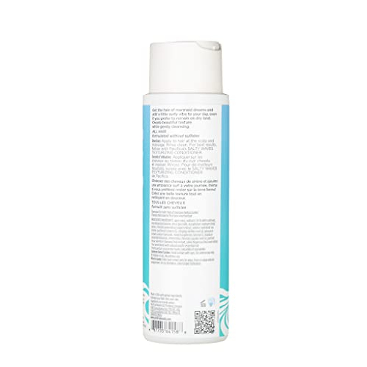 Pacifica Beauty, Salty Waves Texturizing and Moisturizing Shampoo, Banana Scent, For All Hair Types, Vitamin B + Vitamin E, Beach Hair, Beachy Waves, Sulfate Free, Vegan & Cruelty Free