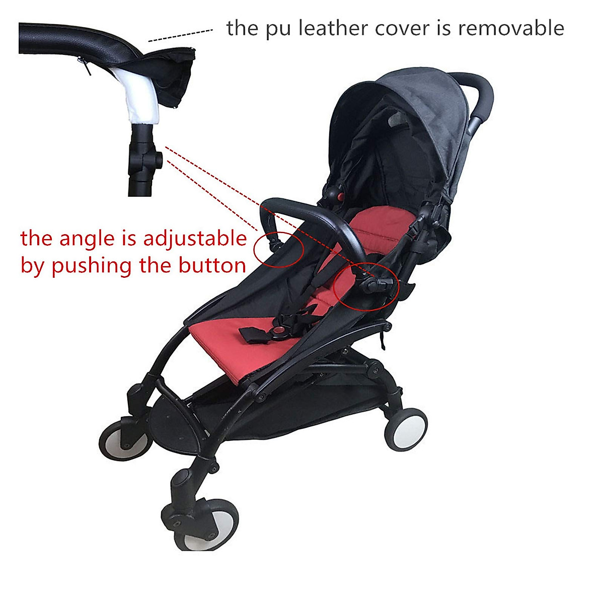 Stroller Handrail Handlebar Compatible with BBZ YOYO Stroller,Baby Yoya Stroller Adjustable Bumper Bar,Armrest,Safety Bar Crossbar Stroller Accessories LLUFO