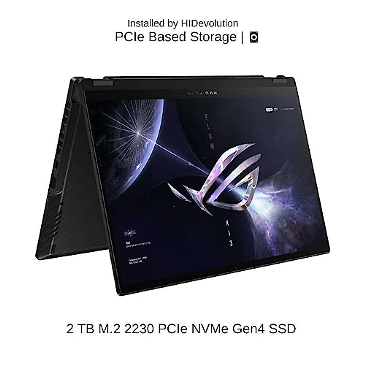 HIDevolution ASUS ROG Flow X13 GV302XI 13.4" WQXGA 165Hz, 4.0 GHz Ryzen 9 7940HS, RTX 4070, 32 GB LPDDR5 RAM, 2 TB PCIe SSD, Windows 11 Home