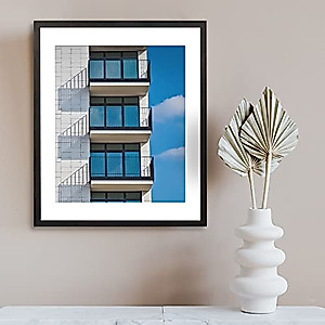 HOMESEVEN 20x24 Frame, 20x24 Picture Frame Matted to 16x20, Solid Wood Poster Frame-Horizontal and Vertical Wall Hanging for Home, Exhibition, Caffe(Black)