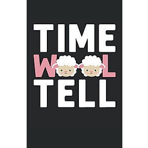 Time Wool Tell: Cuaderno de líneas forrado, DIN A5 (13,97x21,59 cm), 120 páginas, papel color crema, cubierta mate (Spanish Edition)