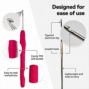 Crochet Hooks Set, 24 Sizes Crochet Needles Kit for Arthritic Hands Ergonomic Soft Grip Handles for Beginners Mothers Girls Large Crochet Supplies with 43Pcs Crochet Accessories and Storage Bag
