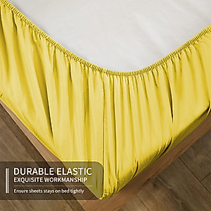 EaseHome Yellow Full Size Bed Sheet Set -Deep Pocket to 18 inches Mattress 4 Piece - Premium Bedding Sheets & Pillowcases Collection - Extra Soft