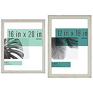 MCS Studio Gallery Frame, Gray Woodgrain, 16 x 20 in, Single & Studio Gallery Frame, Gray Woodgrain, 12 x 18 in, Single