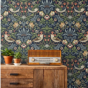 NextWall Aves Garden Peel and Stick Wallpaper (Midnight Blue)