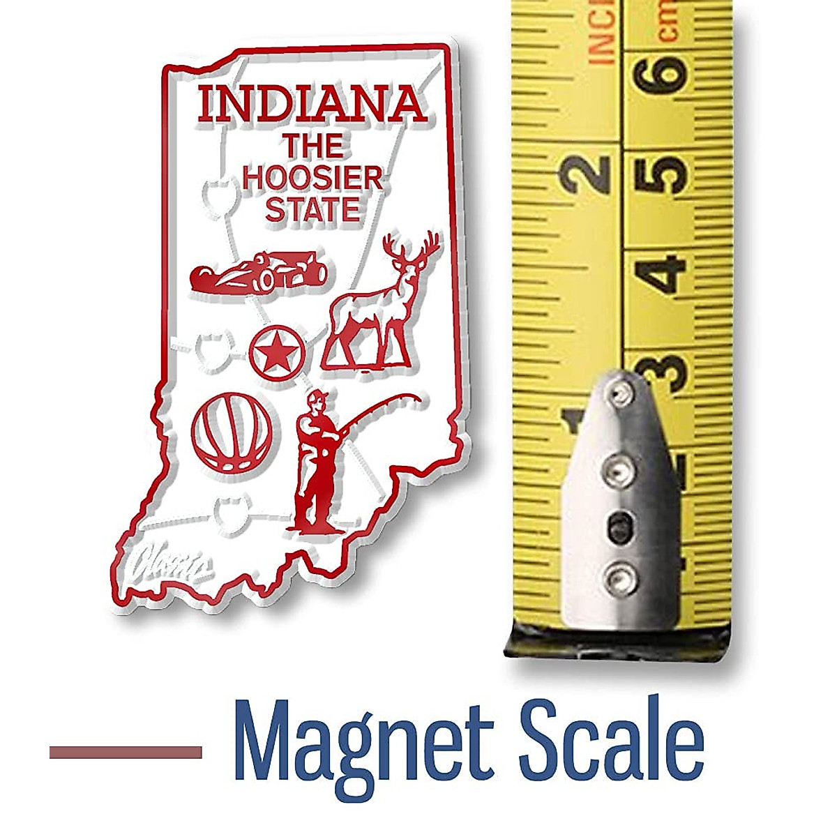 Indiana Small State Magnet by Classic Magnets, 1.6" x 2.3", Collectible Souvenirs Made in The USA