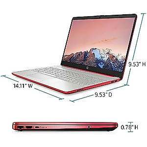 HP 15.6" Laptop with 1 Year Microsoft Office 365, Intel Pentium Quad-Core Processor, Intel UHD Graphics, Long Battery Life, RJ-45, Wi-Fi, Webcam, HDMI, Windows 11 Home, Red (16GB RAM | 1TB SSD)