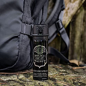 POLICE MAGNUM Pepper Spray Self Defense Law Enforcement Unit- 1 Pack 3 Ounce Flip Top (Stream)