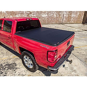 Rough Country Soft Tri-Fold Truck Bed Tonneau Cover for Ford F-150 (2015-2020), Fits 5'5" Bed, Weather-Resistant Bed Cover