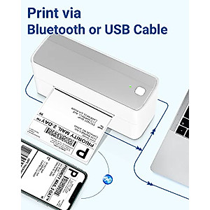 Bluetooth Shipping Label Printer - Wireless Thermal Label Printer, 4x6 Label Printer for Shipping Packages Support iPhone, Android, PC, ChromeOS, Compatible with USPS, Shopify, Amazon, Etsy, Ebay