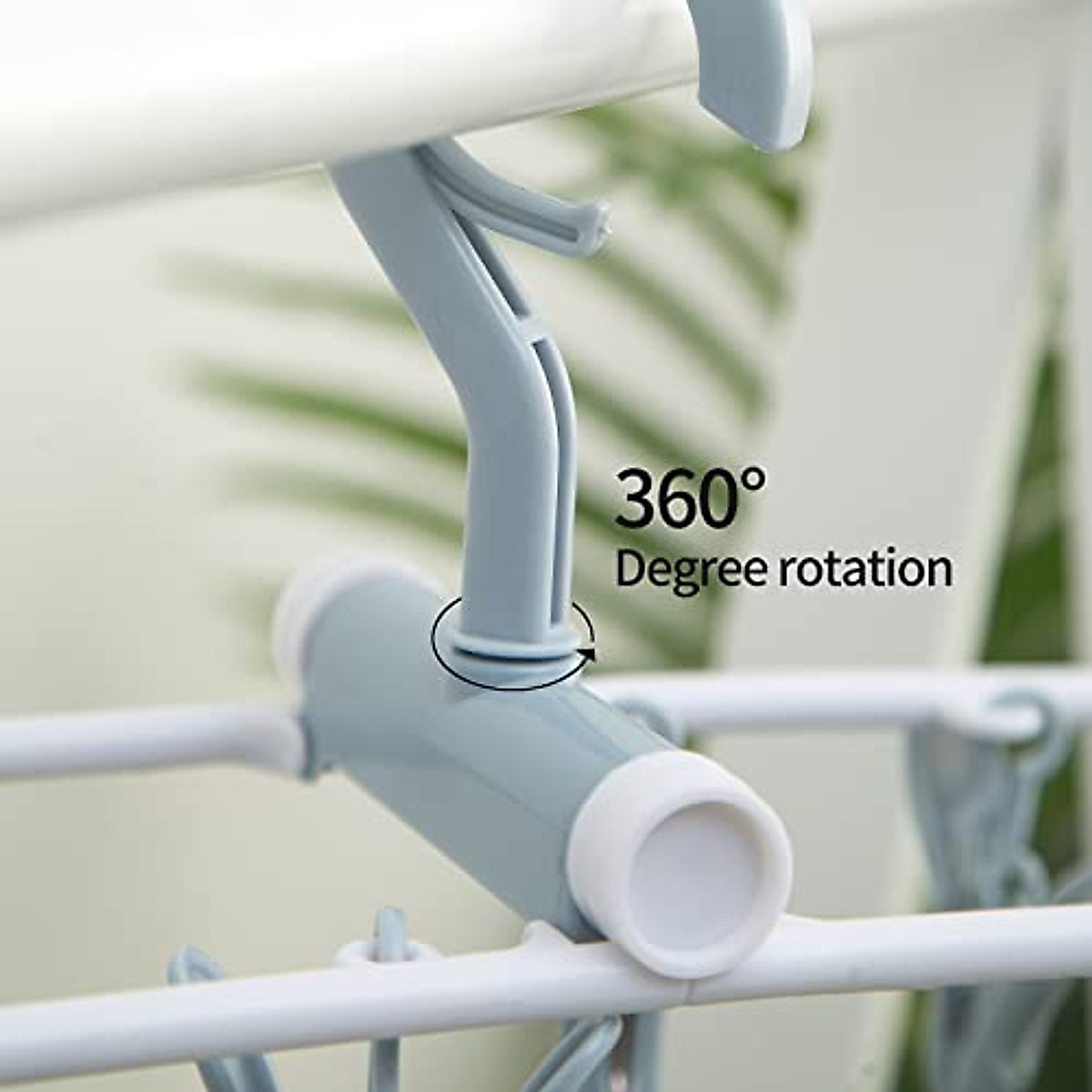 THIDARGO 2 PCS Small Clothes Underwear Drying Racks 12 Clips 360° Rotatable Hook Hanging Drying Rack Foldable Portable Hangers for Drying Gloves Bras Baby Clothes Towel Socks (1Blue+ 1Purple)