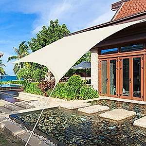 OBABA Waterproof Shade Sail, Rectangle Patio Shades Sun Canopy UV Block Cover for Outdoor Garden Backyard Activities