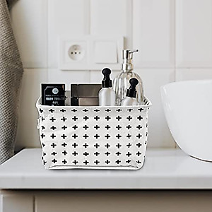 Small Storage Bins Mini Desktop Storage Baskets Foldable Fabric Storage Receive Basket for organizing Makeup, Book, Baby Toy（Pack of 4）