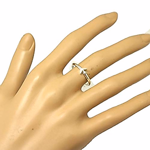 NOUMANDA Charm Airplane Model 2pcs Simulated Bands Couple Promise Rings Matching Set Her or His Ring with Flight,Aircraft,Pilot,Plane Love Gift (women8#+man10#)