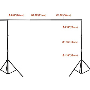 Kate 10x20ft (3x6m) Photography Backdrop Frame Stand for Room Set Adjustable Heavy Duty Photography Background Support System Kit