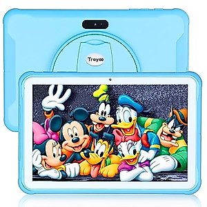 Kids Tablet, Trayoo 10.1 Inches Tablet for Kids, Android 11 2GB 32GB Toddler Tablet with Dual Camera, WiFi, Bluetooth ,Pre-installed App,Parent Control, Education, Games, Fit for Age 3-14