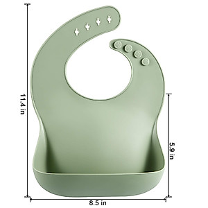 PandaEar Set of 3 Cute Silicone Baby Bibs & Unbreakable Silicone Baby and Toddler Plates