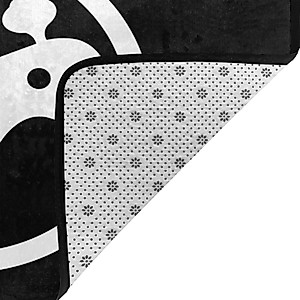 CAJUCA Bass Guitar Player Area Rug Living Room Bedroom Kitchen Sofa Bedside Carpet Floor Mats 36""X24"", Black