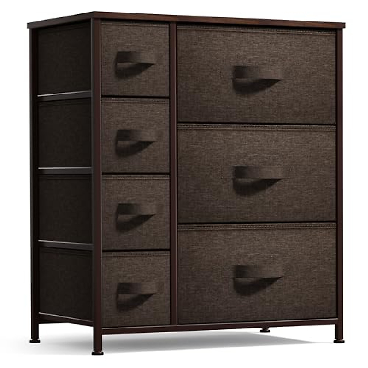 Sorbus Dresser with 7 Drawers - Chest Organizer Tower Unit with Steel Frame, Wood Top, Easy Pull Fabric Bins - Storage Furniture for Bedroom, Hallway, Closet & Office Organization